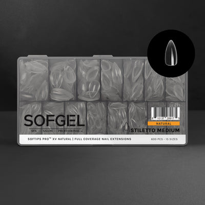 SOFTIPS PRO™ XV NATURAL - STILETTO MEDIUM – SOFGEL
